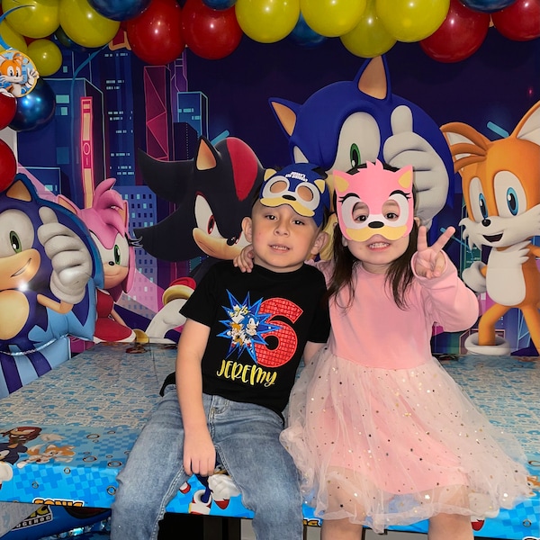 Personalized Sonic Felt Masks! Sonic Party Favors! Sonic Birthday Party ...