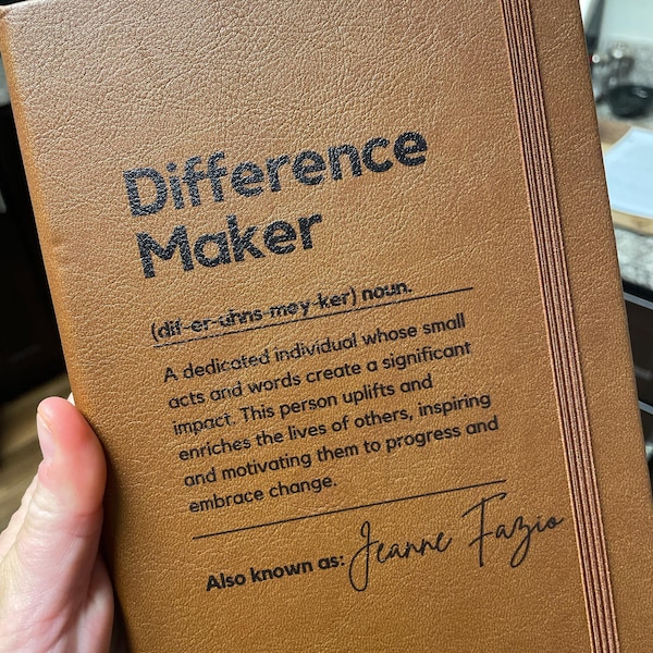 Personalized Difference Maker Journal Custom Difference Maker Gift ...