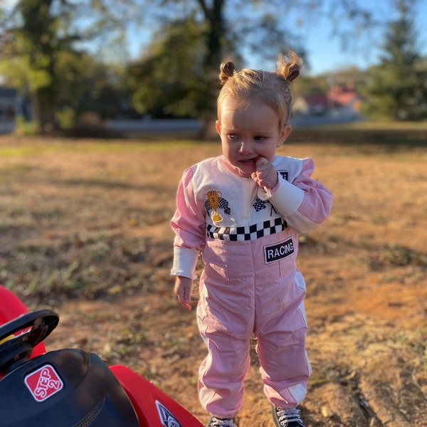 Personalized Pink Racer Long/shorts Jumpsuit*racer Fast One Birthday ...