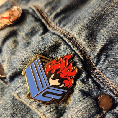 Blue Dumpster Fire Hard Enamel Lapel Pin - Etsy