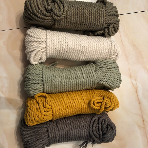 SET of Macrame Cotton Cord Bundles for Crafts, 3-ply 3 Strand Rope 3 ...