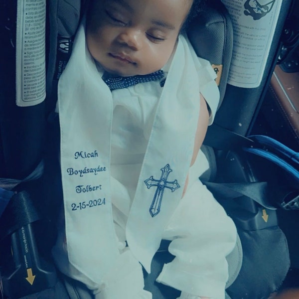 Custom Baptism Bundle - Bib, Stole, Towel and Shoes - Dedication, New ...