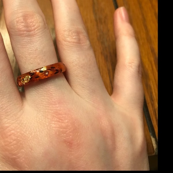 Orange Tiger Lily Ring Eco Resin Ring Delicate Ring Nature Rings Dried ...
