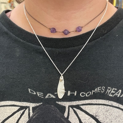 Double Samara Brass Bronze Necklace Maple Seed Gold - Etsy