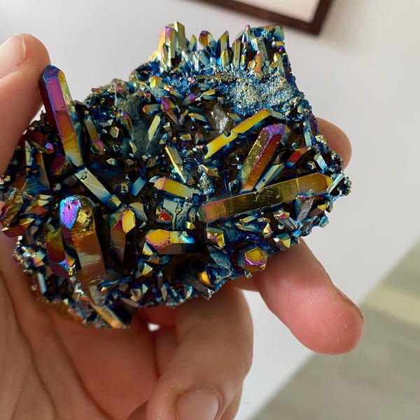 Titanium Rainbow Aura Quartz Cluster -healing Crystals and Stones ...