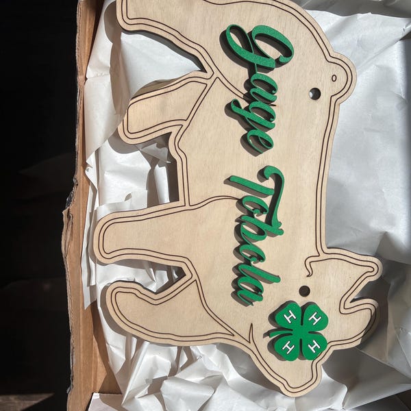 Show Goat Stall Sign, Wood Livestock Show Sign With 3D Raised Letters ...