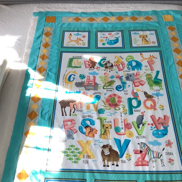 Fabric Quilt Panel 65 X 112ms, Alphabits Animal Alphabet Panel ...