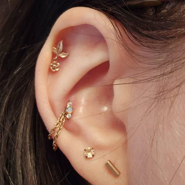 Dainty Sun Daith Ring, Hinged Clicker Hoop, 16ga 8mm or 10mm, Unisex ...