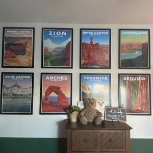 6 Poster Bundle Any 6 National Parks Posters Hiking Wall Art Prints - Etsy
