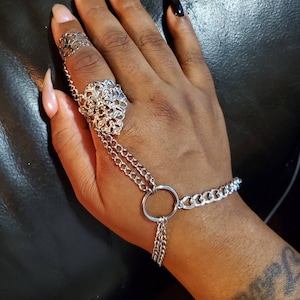 Fairy Bracelet, Ring Chain Bracelet, Punk Jewelry, Ring Bracelet ...