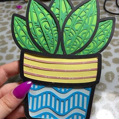 3D Cactus Mandala, Cactus SVG, 3D Mandala Svg, Layered Mandala, Layered ...