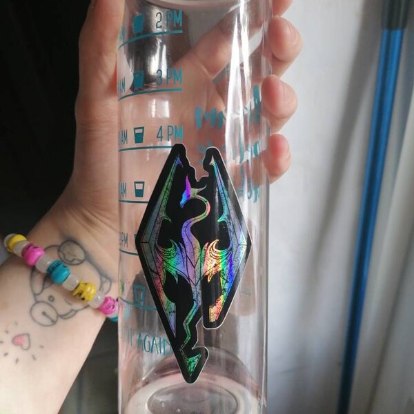 Elder Scrolls Skyrim Dragon Sticker Holographic Vinyl - Etsy