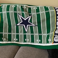 Pattern Chart for Crochet Football Field Afghan Blanket Green Bay ...
