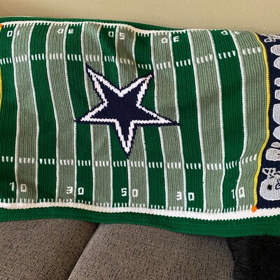 Pattern Chart for Crochet Football Field Afghan Blanket Green Bay ...