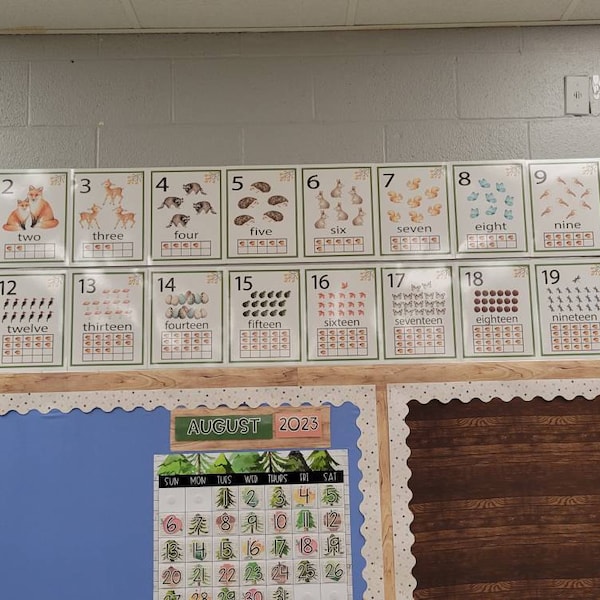 PRINTABLE JUNGLE NUMBER Posters, Jungle Theme Numbers 1-20 Classroom ...