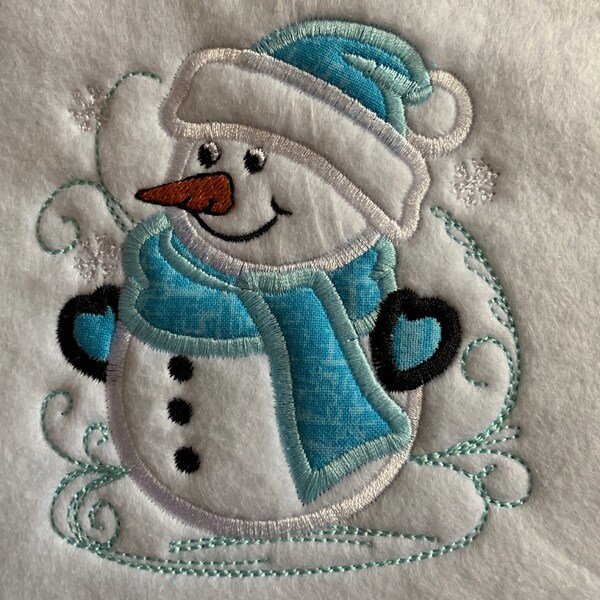 Awesome Curl and Sparkling Snowman Embroidery Applique Designs - 4x4 ...