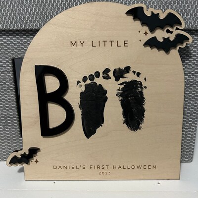 DIY Halloween Footprint Art Babys First Halloween Keepsake Gift for Mom ...