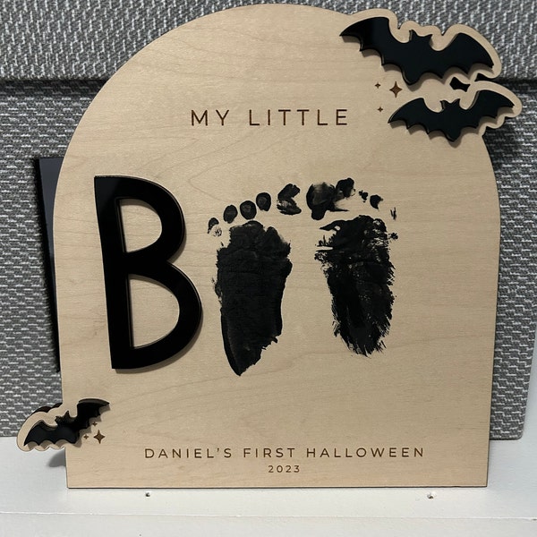 DIY Halloween Footprint Art | Baby’s First Halloween Keepsake | Gift ...