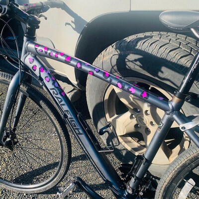 WWCMO603XS Bicycle Size Leopard Design Sticker Set 75 Pieces Pinky ...