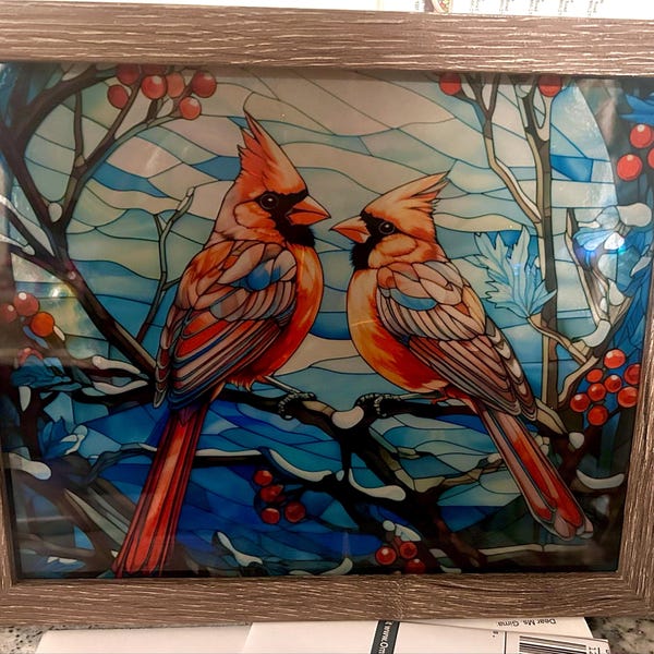 Cardinal Light up Shadow Box, Holiday Decor, Winter Scene, Bird Lover ...