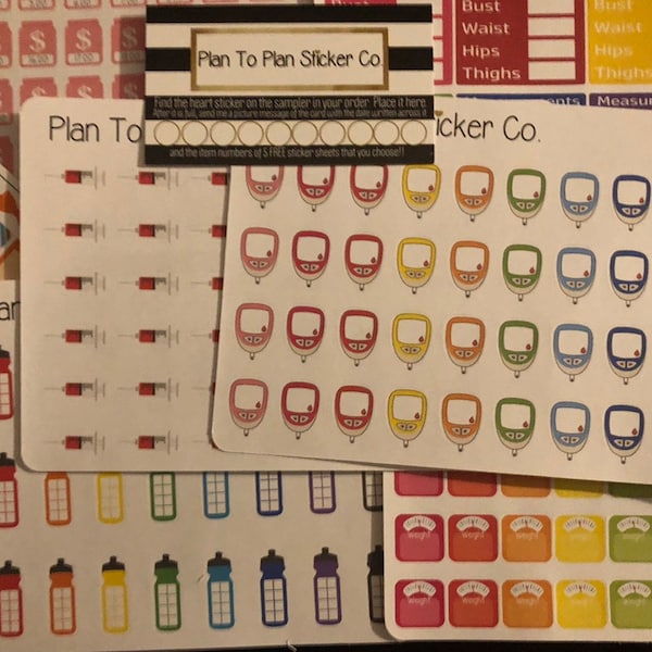 1077~~body Measurement Weight Trackers Planner Stickers. - Etsy
