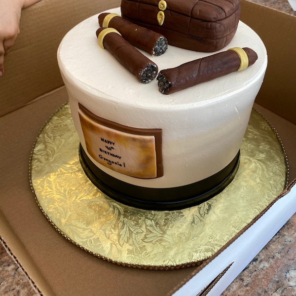 Fondant Cigar Cake Topper - Fondant Humidor - Cigar Cake Decoration ...