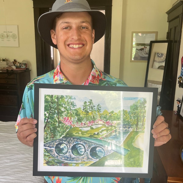 AMEN CORNER WATERCOLOR Painting, Augusta National Golf Course, Golf Art ...