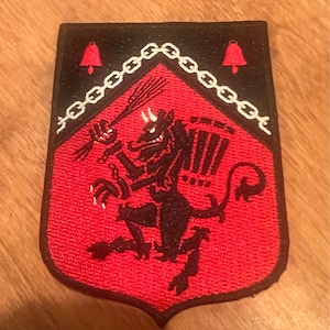 Krampus Rampant Button Medieval Heraldic Folklore Christmas/yule ...