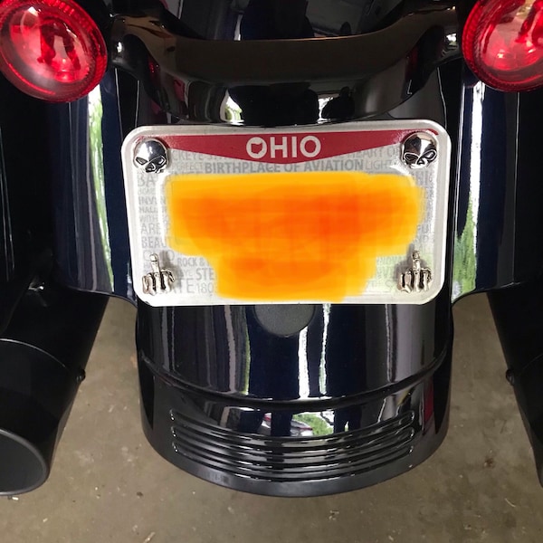 2 Metal License Plate Custom Bolts,middle Finger,flip Off,screw ...