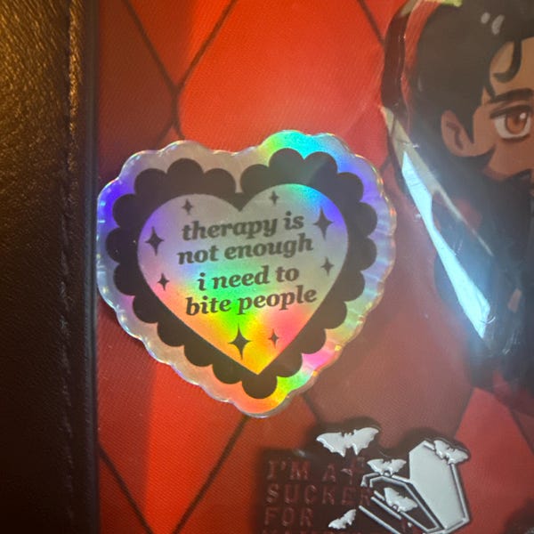 Therapy is Not Enough I Need to Bite People Holographic Acrylic Pin - Etsy