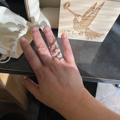 Black Gothic Ring-witch Statement Ring-wrap Around Ring-amethyst Vine ...