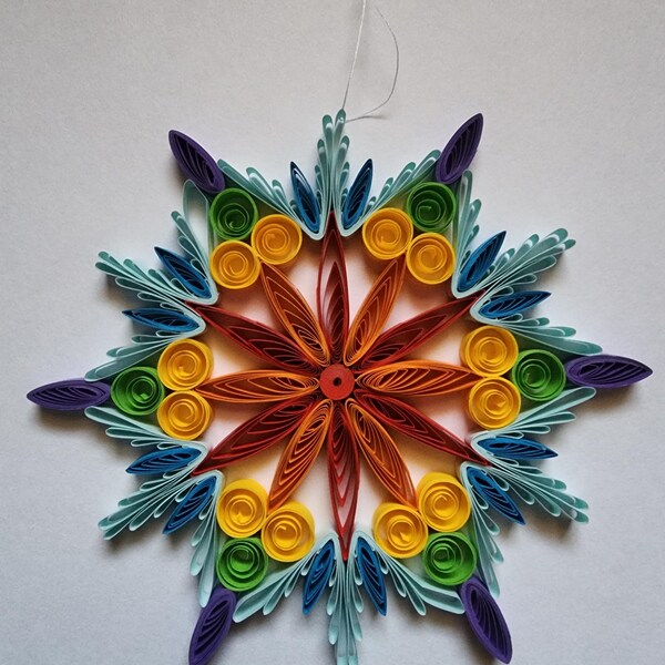 5.1" Paper Star, Quilled Art, Quilled Snowflake, Christmas Ornament ...