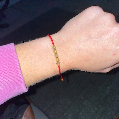 Handmade Tibetan Buddhist Red Thread & Copper Bead Bracelet, Buddhist ...