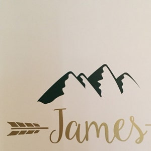 Wall Decal Personalized Name Mountain Nursery Decal Bedroom | Etsy