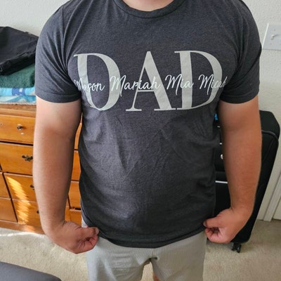 Personalized Dad Shirt With Kids Names Custom Dad Shirt Father's Day ...