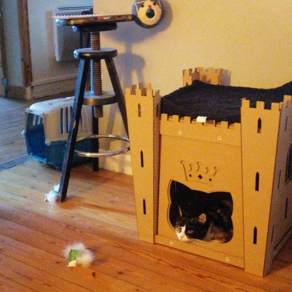 Cat S Fortress Cardboard Cat House Etsy