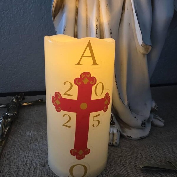 2025 Easter Paschal Candle Vinyl Sticker - Etsy