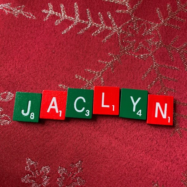 100 Wood Letter Tiles - Red Color - 1 Complete 100 Piece Set - Wood ...