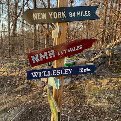 Hand Painted & Cut Wood Directional Sign 24 X 3 1/2 Custom Colors Arrow ...