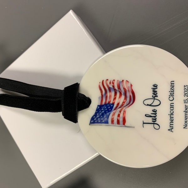 US Citizenship Gifts, Personalized New American Citizen Flag Ornament ...