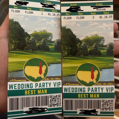 Groomsmen Proposal Ticket Golf, Personalized Masters Groomsmen Gift ...