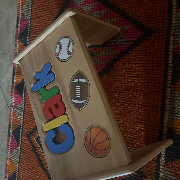 Children's Personalized Puzzle Stool. - Etsy
