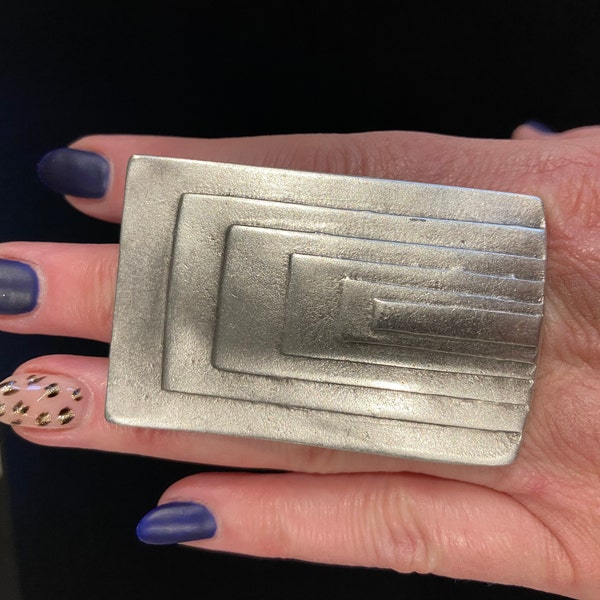 Boho Silver Oversize Angel Ring, Boho Large Adjustable Statement Ring ...