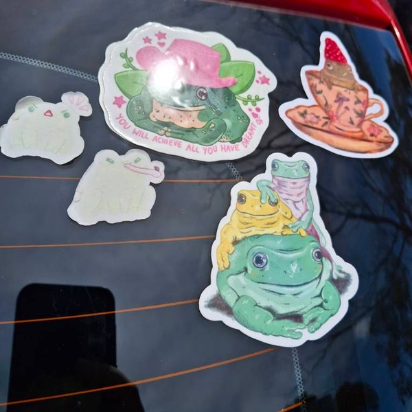 Cool Frog Vinyl Sticker, Waterproof Sticker, Realistic Frog Sticker ...