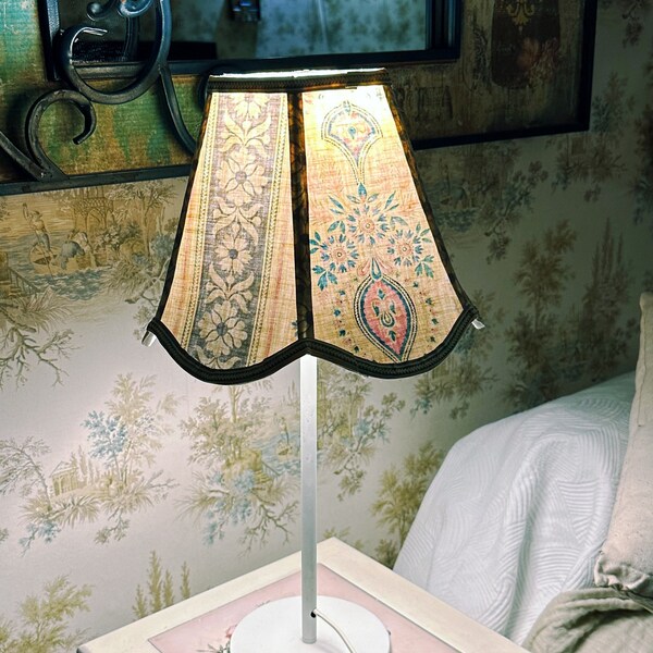 Vintage UK Embroidery Lampshade, Rectangle Bell Lamp Shade Prettiest ...