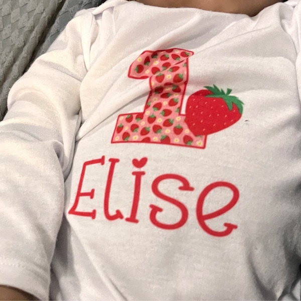 Strawberry Birthday Shirt / Personalized Berry Fifth Birthday Tee ...