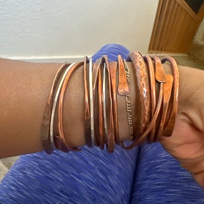 Copper Bangle Bracelets, Eight Gauge Cooper, Copper Bracelets, Overlap ...