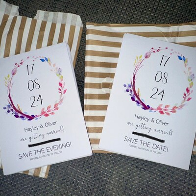 Wildflower Boho Save the Date Cards Colourful Floral Wedding Invites ...