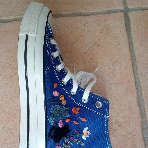 Ghost Garden Embroidered Converse, Custom Converse High Tops, Ghost ...