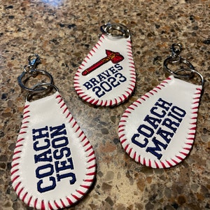 Baseball Key Chain, Baseball Keychain, Keychain, Key Chain, Leather ...